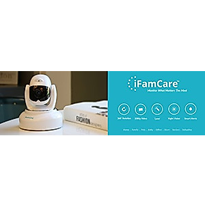 iFamCare Helmet: 1080P Full HD Wi-Fi Smart Digital Home Video Monitor for iPhone & Android with Air Sensor, Night Vision, Built-in Laser, White