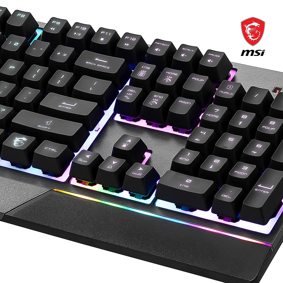 MSI Vigor GK30 FR Gaming Keyboard, USB, 104 Keys, Black, Modern, Ergonomic, Backlit RGB, Windows, macOS, Linux Compatible