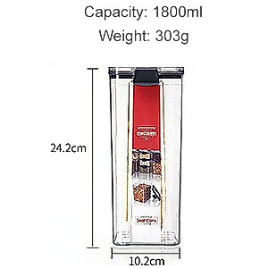 S&M Airtight Food Storage Containers Set with Lids[5 Pack] for Kitchen & Pantry Organization, BPA Free Plastic Clear Canisters for Cereal Flour Sugar Dry Food, Dishwasher Safe (Black)