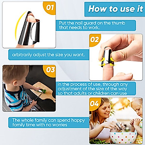 VYH Multifunctional Stainless Steel Finger Protector, Stainless Steel Cutting Protector, Multifunctional Tool For Peeling Beans, Chestnuts And Nuts, Adjustable Size Nail Protector. (10 Pieces)