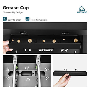 MFSTUDIO 2-Burner Propane Gas BBQ Grill with Cast Iron Griddle Pan, 20,000 BTU Output Small Barbecue Grill for Outdoor, Patio, Backyard and Balcony