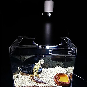 BNOSDM Reptile Light Fixture 5.5 Inch Reptile Lamp Fixture Optical Reflection Cover with Switch Reptile Heat Lamp Fixture for Bearded Dragon Hermit Crab Snake Gecko(L)