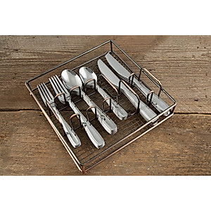 Cambridge Silversmiths Waylen Mirror 40-Piece with Rustic Bronze Buffet Flatware Set