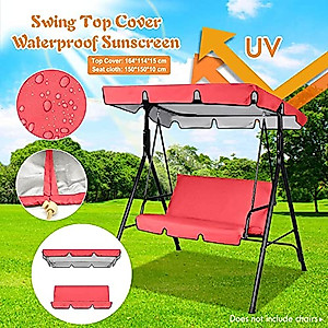 KFJZGZZ Replacement Cover Swing Ceiling Cloth Rain Cover Outdoor Awning Courtyard Patio Lawn & Garden Tree Swing for Adults Couch (0-Red, One Size)