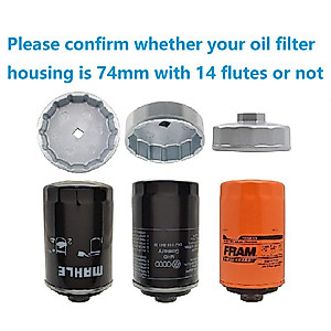 Ibetter Heavy Duty 74mm 14 Flutes Oil Filter Wrench For Volkswagen, Mercedes Benz, VW, Audi, Porsche, Mazda, Sprinter, Select Mobil1, Bosch and Mahle