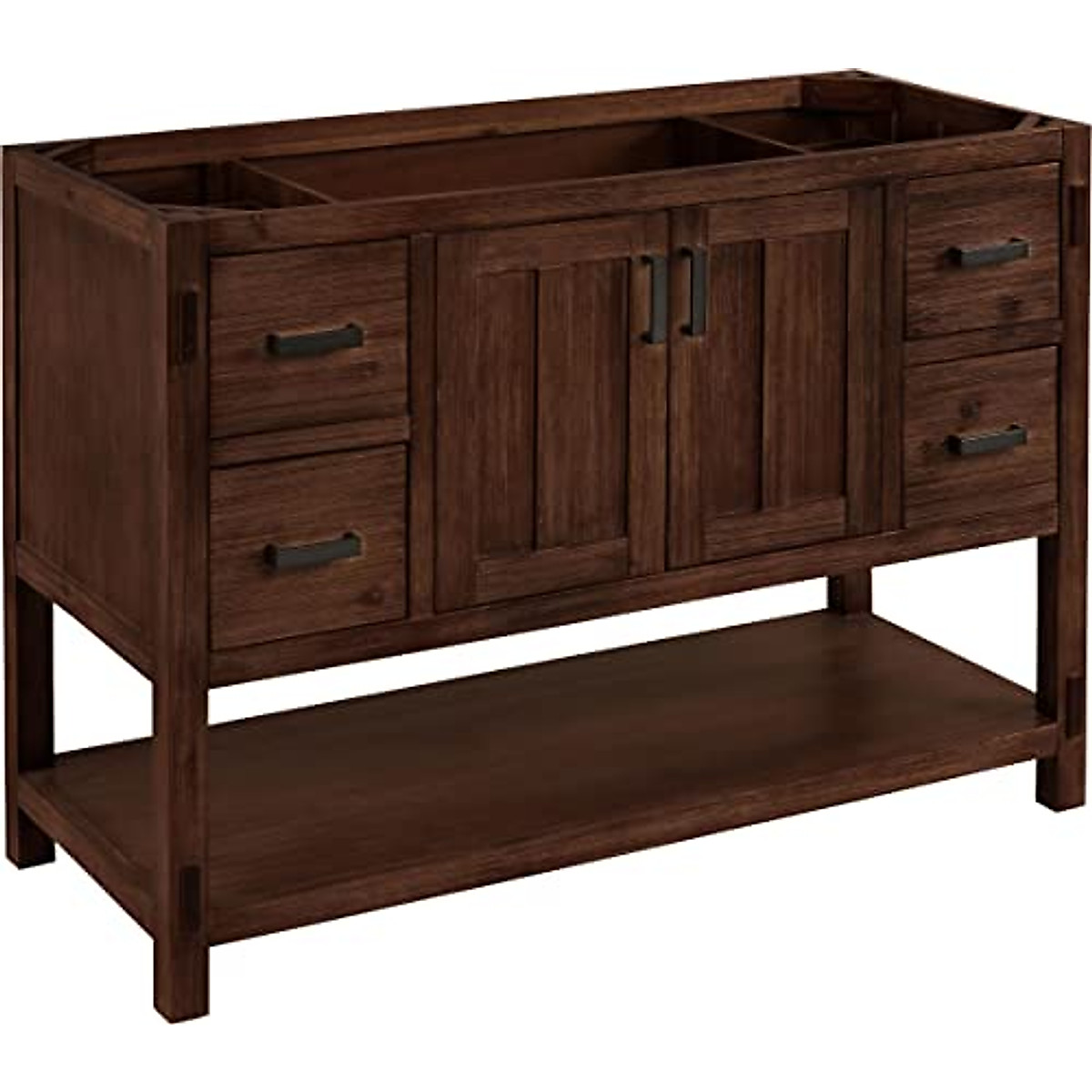 Signature Hardware 953310-48-UM-8 Morris 48" Free Standing Single Vanity Set with Wood Cabinet, Vanity Top, and Oval Undermount Sink - 8" Faucet Holes
