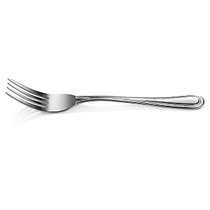 New Star Foodservice 58468 Bead Pattern 18/0 Stainless Steel, Dinner Fork 7.7-Inch Set of 12