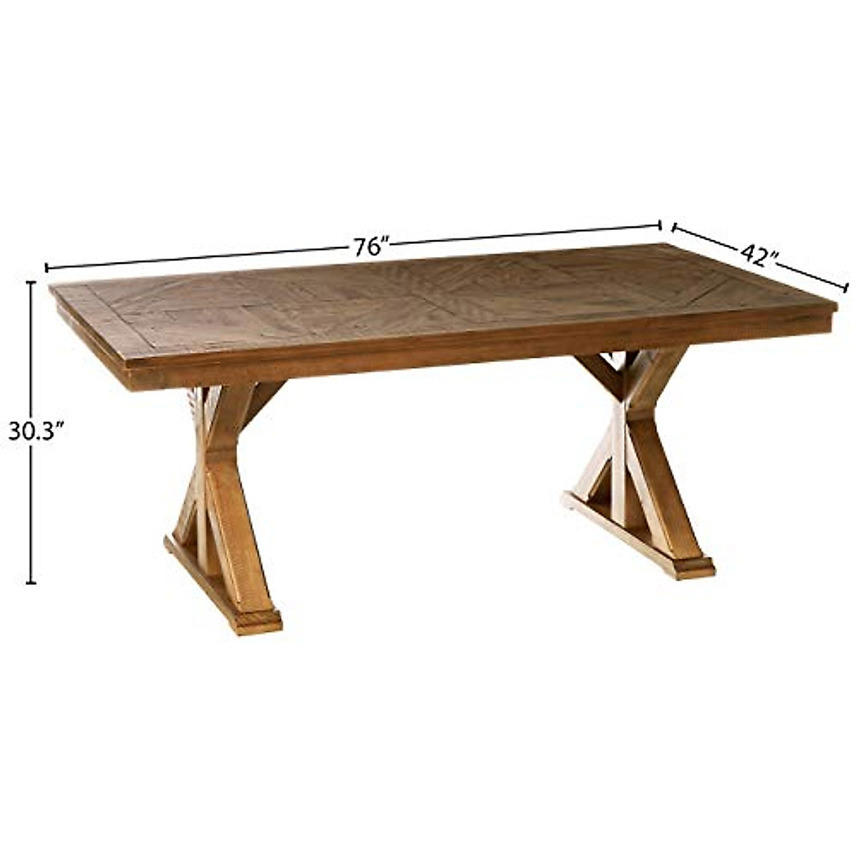 Signature Design by Ashley Grindleburg Farmhouse Reclaimed Wood Dining Table, Seats up to 6, Light Brown