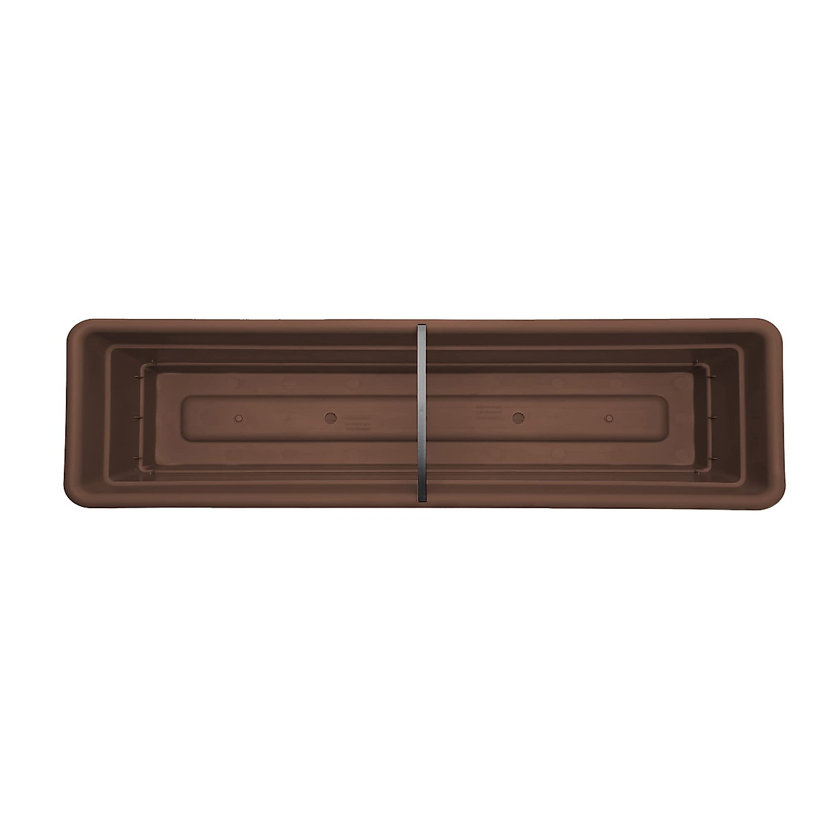 Bloem Dura Cotta Window Box Planter: 24" - Chocolate - with Tray, Weatherproof Resin Box, Removable Tray for Indoor & Outdoor Use, Gardening, 3 Gallon Capacity