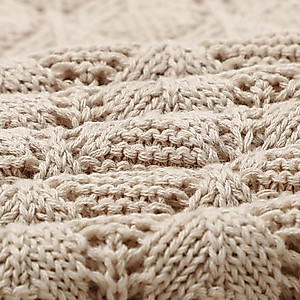 Wugugu Neutral Newborn Baby Blanket for Boys Girls Organic Cotton Swaddle Blankets Baby Essentials for Infant Toddler Crib Stroller Beige 30 x 40 Inches