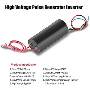 FTVOGUE DC6-12V High Voltage Pulse Generator Transformer Super Arc Pulse Ignition High Temperature Arc Igniter Module 80KV