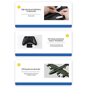 GoolRC B-17 RC Plane, 2 Channel RC Airplane, 2.4Ghz Remote Control Airplane, Ready to Fly EPP Foam Glider, Fixed Wing RC Aircraft Flight Toys for Boys,Kids and Adults