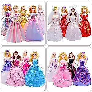 5 Sets Doll Clothes Handmade Doll Dress for 11.5 Inch Doll Wedding Party Dresses Gown Outfit Costume Suit for 11.5 inch Dolls Random Styles