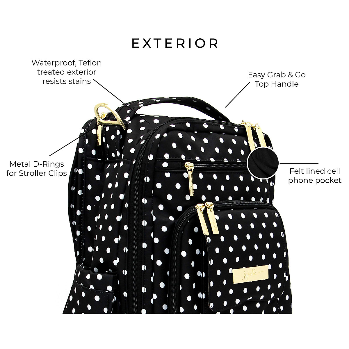 JuJuBe Be Right Back Unisex Travel Backpack, Diaper Bag with Memory Foam Changing Pad, Be Fashionably Organized Anywhere