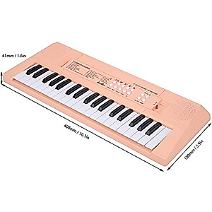 Electric Piano 37 Keys Beginner Electric Keyboard with Microphone, Dual Power Supply System USB Charging or Batteries (Battery Not Included)()