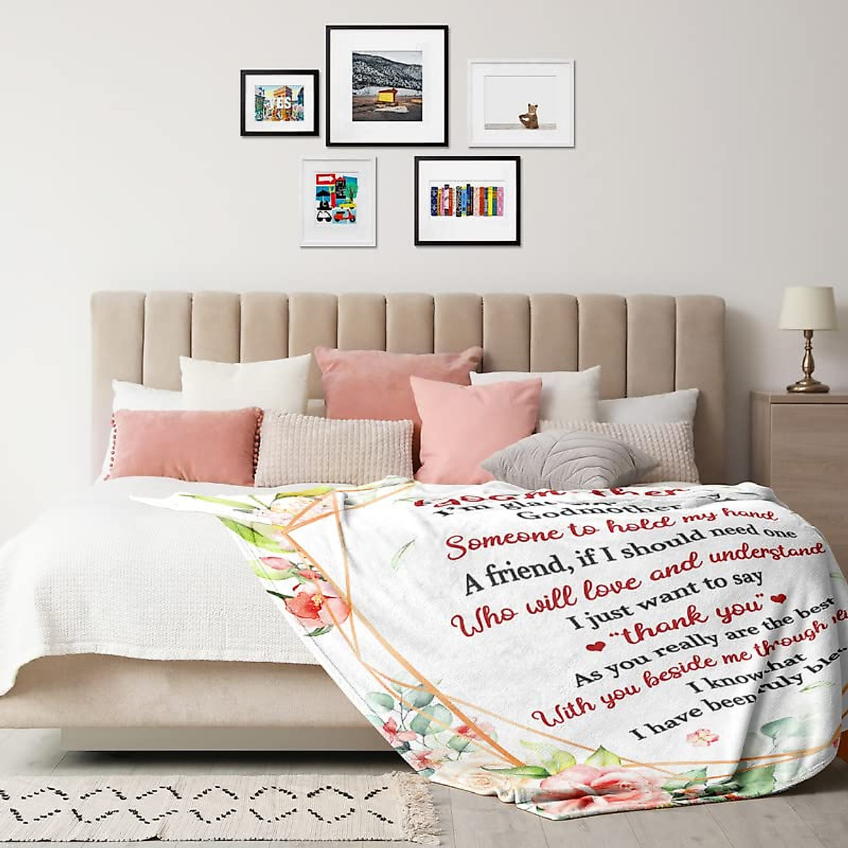 Merry Carve Godmother Gifts from Godchild, Godmother Gift from Goddaughter Godson Birthday God Mother Gifts for Women Christmas Mothers Day for Godmother Proposal Gift Throw Blanket 50"*60"