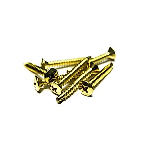(25) 10x1-3/8 Phillips Oval Head Screws Self-Drilling (Bright Brass)