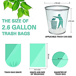 Small Trash Bags Kitchen Garbage Bags - 2.6 Gallon Clear Trash Bags Strong Wastebasket Liners for Bathroom, Kitchen, Office 10 Liter Trash Can Liners - 150 Counts