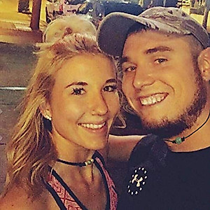 Barch Single Stone Turquoise Choker Necklace on Black Leather Cord for Women (Round Adjustable 1#)