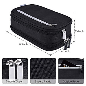 Chelory Big Pencil Case Large Capacity Pencil Bag Pouch 3 Multi Comparments High Storage Pen Holder Marker Holder Portable Office Stationery Organizer Supplies Makeup Cosmetic Bag Men Women (Black)