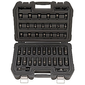 DEWALT Impact Socket Set, Combination, SAE/MM, 3/8-Inch Drive, 42-Piece (DWMT19248)
