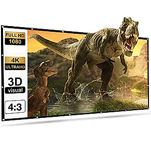 BBSJ Projection Screen 150 Inch 4:3 Portable Folding Movie Screen Crease-Resist Indoor Outdoor Projector Screen for Home Theatre