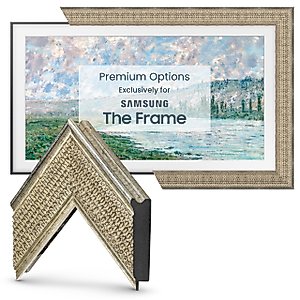 Deco TV Frames - Gatsby Silver Smart Frame Compatible ONLY with Samsung The Frame TV (3" Color Chip, 3" Sample)