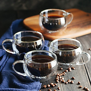 BTaT- Glass Tea Pot Set, Set of 4, Tea Set, Tea Cups, Tea Pot, Glass Tea Cup, Tea Kettles Stovetop, Tea Set for Adults, Glass Tea Kettle, Tea Kettle with Infuser, Double Wall Glass, Glass Tea Mug