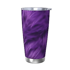 EKPRAVDKTF Purple 20oz Insulated Stainless Steel Tumbler With Lids And Straws, Double Wall Vacuum Travel Coffee Mug, Thermal Cup For Cold & Hot Drinks, Reusable Metal Straw & Brush