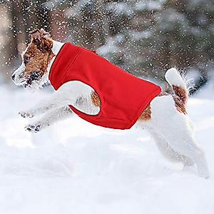 Dog Fleece Vest 4 Pieces Dog Cold Weather Pullover Dog Cozy Jacket Winter Dog Clothes Pet Sweater Vest with Leash Ring for Small Dogs