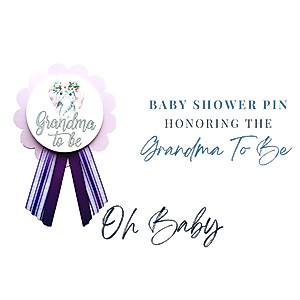 Grandma to Be Baby Shower Pin for nona to wear, Elephant Purple, It's a Girl Baby Sprinkle