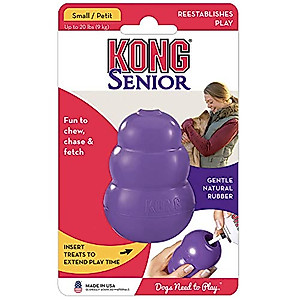 KONG - Senior Dog Toy Gentle Natural Rubber - Fun to Chew, Chase and Fetch - for Small Dogs