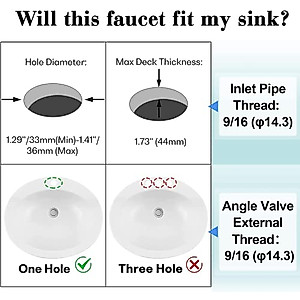 Bathroom Faucet, WaterSong Waterfall Bathroom Sink Faucet, 360° Rotatable Head, Single Handle Bathroom Faucet Cold/Hot, Faucets for 1 Hole Sink, Bath RV Vanity Sink Faucet, 100% Lead-Free