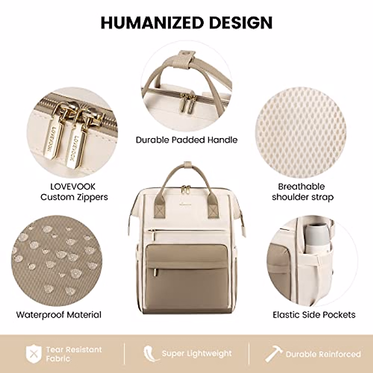 LOVEVOOK Laptop Backpack Purse for Women Waterproof Teacher Nurse Bag, 15.6 inch Work laptop Bag with USB Port, Business Travel Computer Backpack