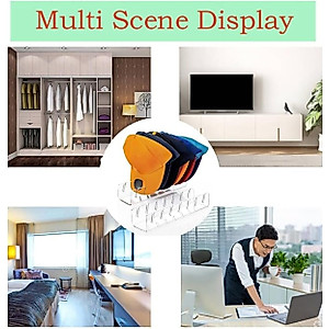 Hat Stand for Baseball Caps, 2 Pcs No Install Acrylic Hat Organizer for 14 Baseball Caps, Hat Racks for Baseball Caps Display and Organizer for Closet, Bedroom, Dresser, Office (Clear/Transparent)