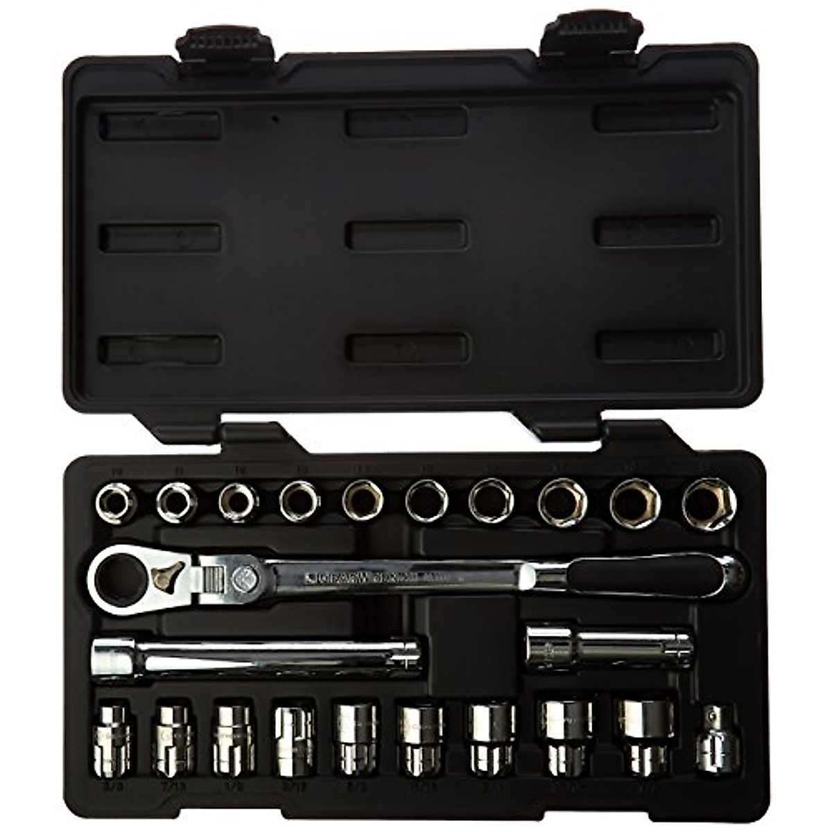 GEARWRENCH 23 Pc. 3/8" Drive 6 Pt. Pass-Thru Mechanics Tool Set, Standard, SAE/Metric - 893823