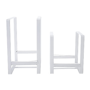 HighFree 2PCS Metal Vertical Plate Dish Holder Rack, White Vertical Plate Organizer for Kitchen Cabinets for RV Kitchen Cabinets Counter (L & S)