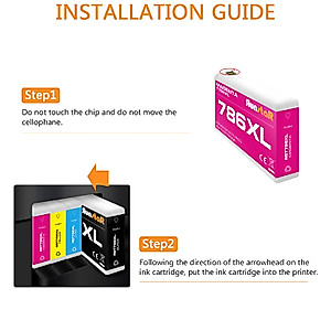 Run Star Remanufactured 786 Ink Cartridge Replacement for Epson 786XL T786XL Ink Cartridge for Workforce Pro WF-4630 WF-5620 WF-5110 WF-4640 WF-5690 WF-5190 Printer (Black Cyan Magenta Yellow, 4-Pack)