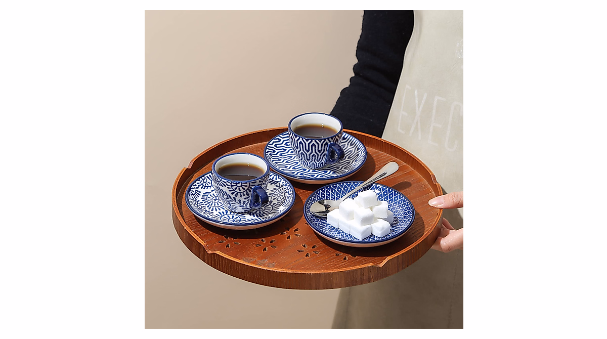 Selamica Ceramic 2.8 oz Espresso Cups, Small Expresso Coffee Cup Set ...