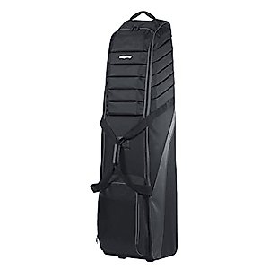 Bag Boy T-750 Golf Travel Cover for Airlines, Extra-Thick 4-Sided Padded Top, Internal Compression Strap, Lockable Full Wrap-Around Zipper, Black/Charcoal