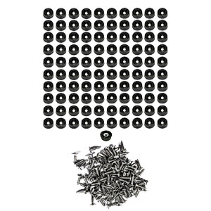 100 Small Soft Round Rubber Feet W/Screws - .250 H X .671 D - Non Slip - Removable Insert - Made in USA - Non Marking. Food Safe, ROHS & Prop 65 Free - Cutting Boards, Electronics, Crafts