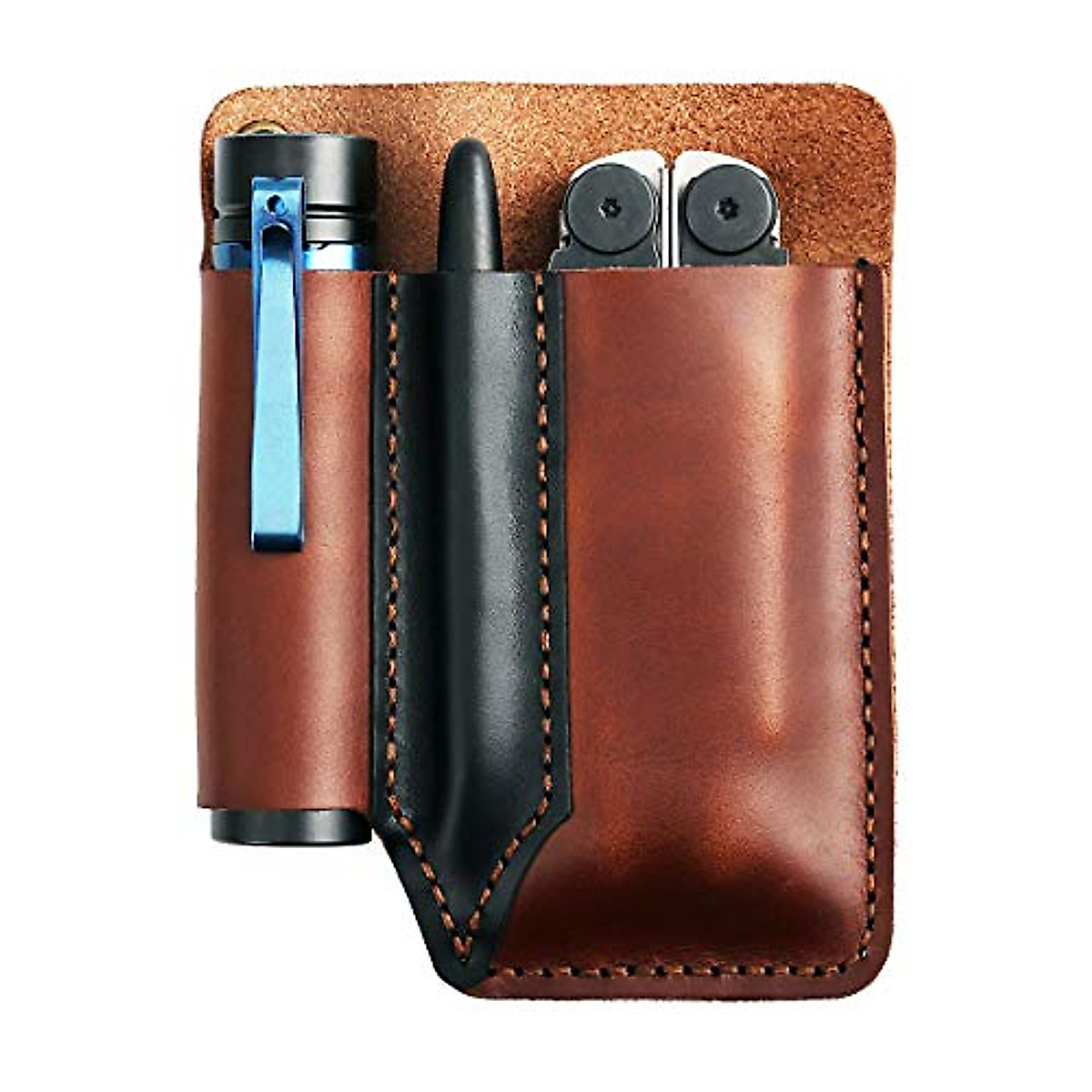EASYANT Leather Men Pocket Organizer Leather EDC Tool Pouch Sheath Handmade Multitool Accessories