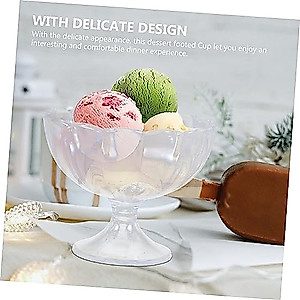 Mikinona 2pcs Dessert Goblet Mini Server Glass Dessert Bowls Clear Dessert Cups Taster Bowl Mini Trifle Dish Parfait Cup Ice Cream Bowls Clear Goblet Dessert Bowl Cups Snack Cup Transparent