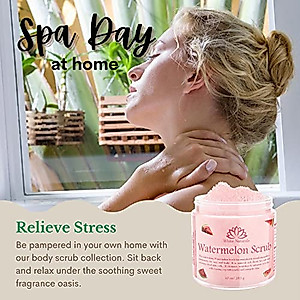 Watermelon Scrub, Organic Salt Bath Scrub, Gently Exfoliating For Smooth Skin, Ultra Hydrating & Skin Moisturizing For Face & Body, Great Gifts for Women