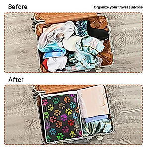xigua Delicates Mesh Laundry Bag, Hand Drawn Colorful Paw Prints Wear-resistant and Durable Washing Bag storage bag for Protect Underwear Bras Socks Blouse-1 Large & 1 Medium