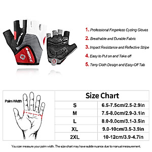 INBIKE 5mm Gel Pad Half Finger Bike Bicycle Cycling Gloves Red X-Large