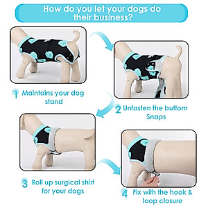 AOFITEE Dog Recovery Suit, Soft Recovery Suit for Female Male Dogs, Anti-Licking Dog Onesie for Abdominal Wounds, Dog Surgery Recovery Suit After Spay Neuter, Substitute Cone & Collar Dog Bodysuit, M