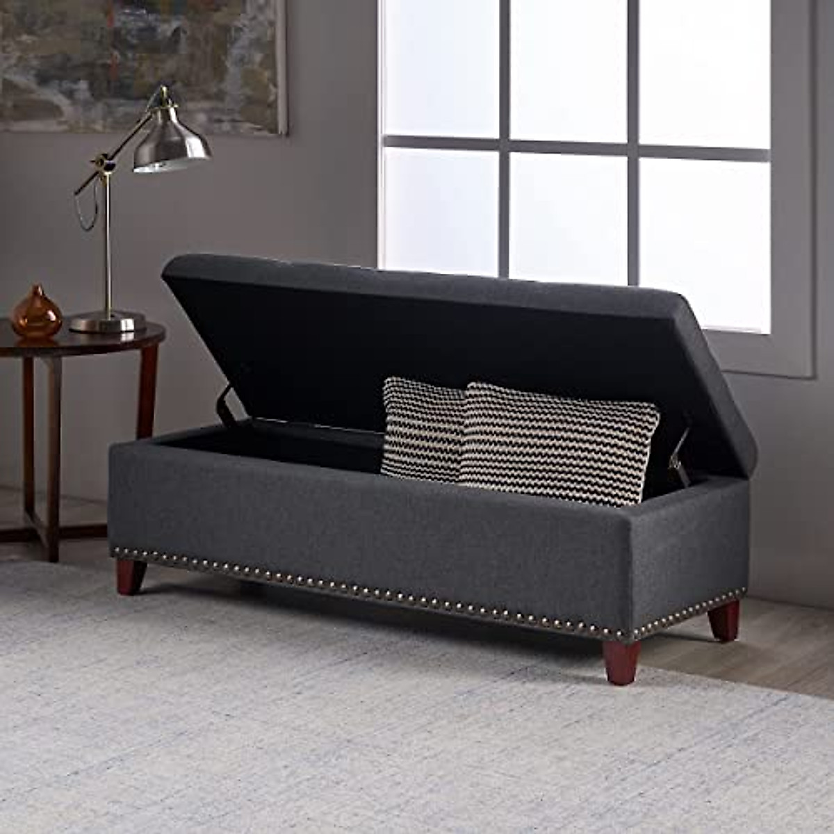 Christopher Knight Home Obert Ottoman, Dark Gray