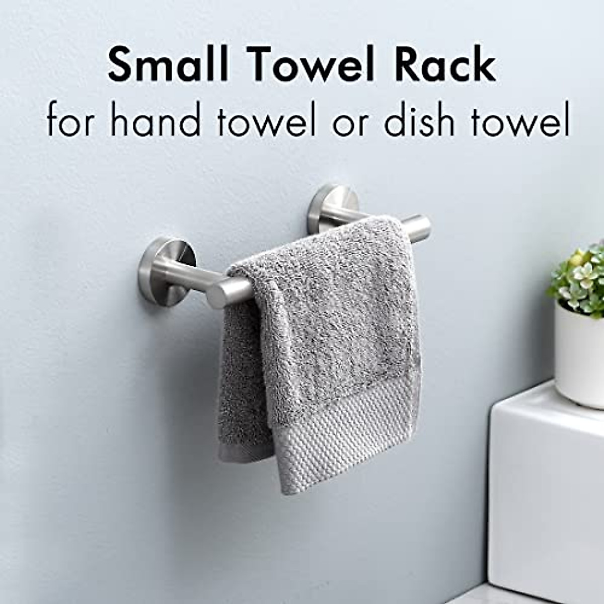 KES 6.7 Inches Hand Towel Bar for Bathroom Towel Holder Kitchen Dish Cloths Hanger SUS304 Stainless Steel RUSTPROOF Wall Mount Brushed Steel, Total Length 9.1 Inch, A2000S23-2