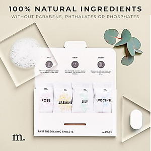 MaisoNovo 14 oz Amber Glass Foaming Soap Dispenser with Black Pump + Mixed 4 Pack Foaming Hand Soap Refill Tablets